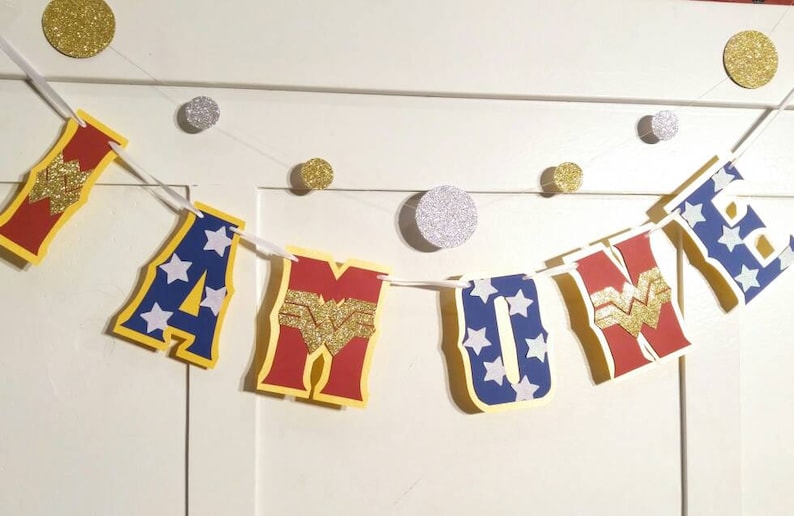 Wonder Woman Highchair Banner Wonder Woman First Birthday - Etsy