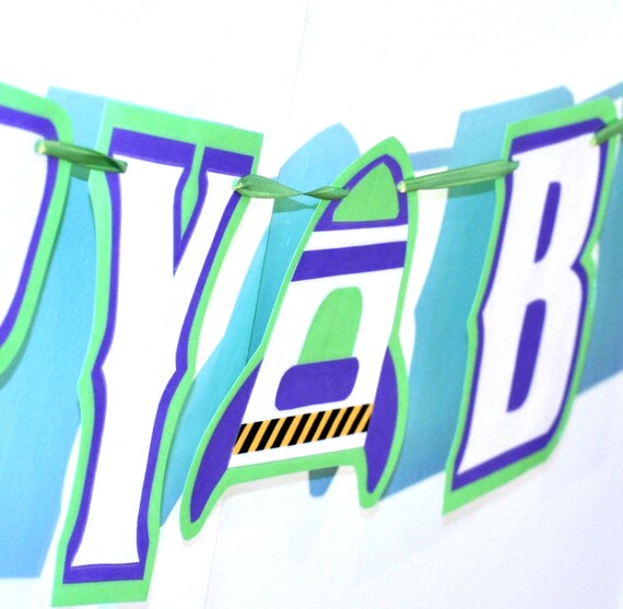 Buzz Lightyear HAPPY BIRTHDAY Banner, Toy Story Birthday Banner, Toy ...