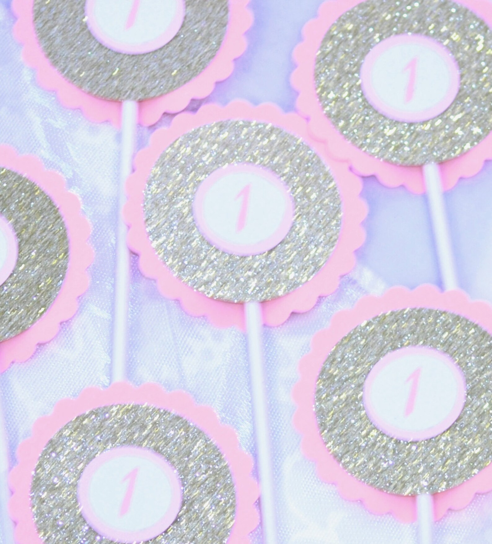 Pink and Gold Cupcake Toppers and Gold Cupcake Wrappers Gold - Etsy