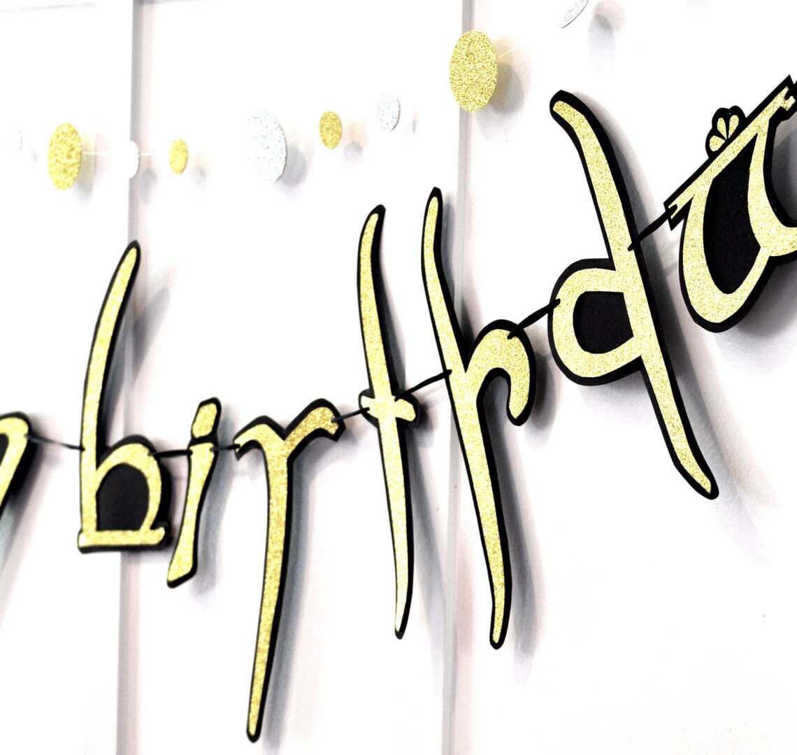 Elvish Birthday Banner, Hobbit Birthday Decor, Script Banner ...