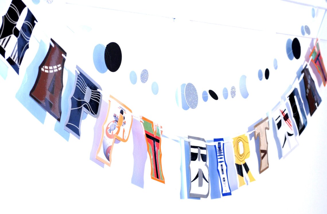 Star Wars Birthday Banner the Force Awakens Birthday Decor - Etsy