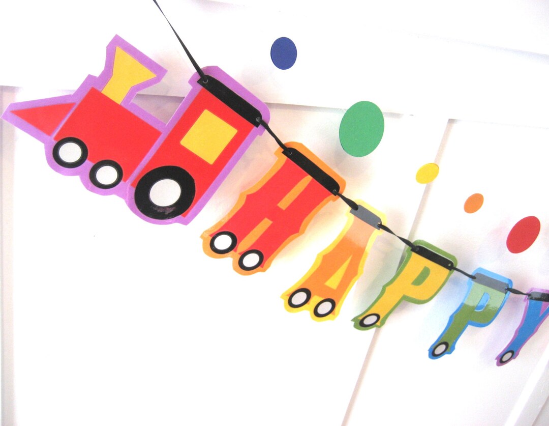 Train Birthday Banner, Train Engine Birthday Banner, Train Birthday ...
