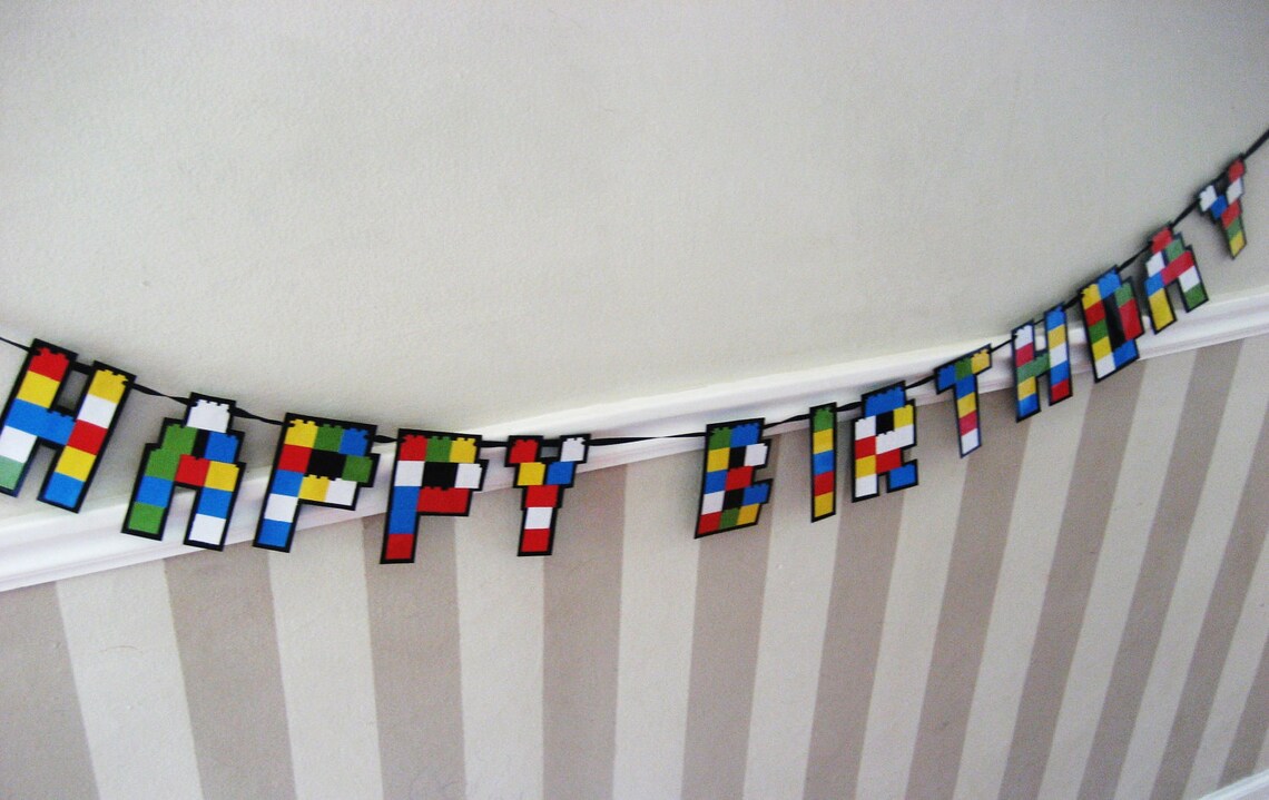 Building Blocks Birthday Banner Toy Blocks Birthday Party - Etsy