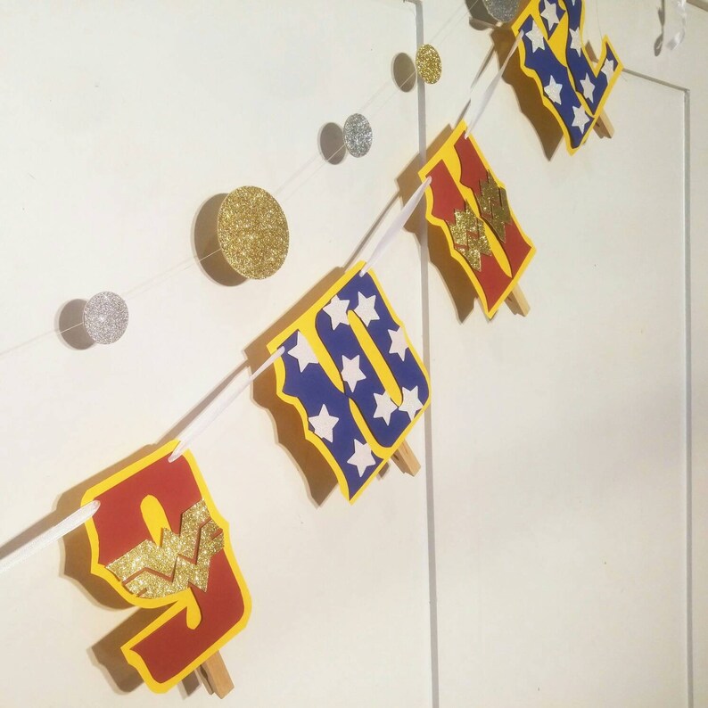 WONDER WOMAN First Birthday Photo Banner 0-12 Month Photo - Etsy