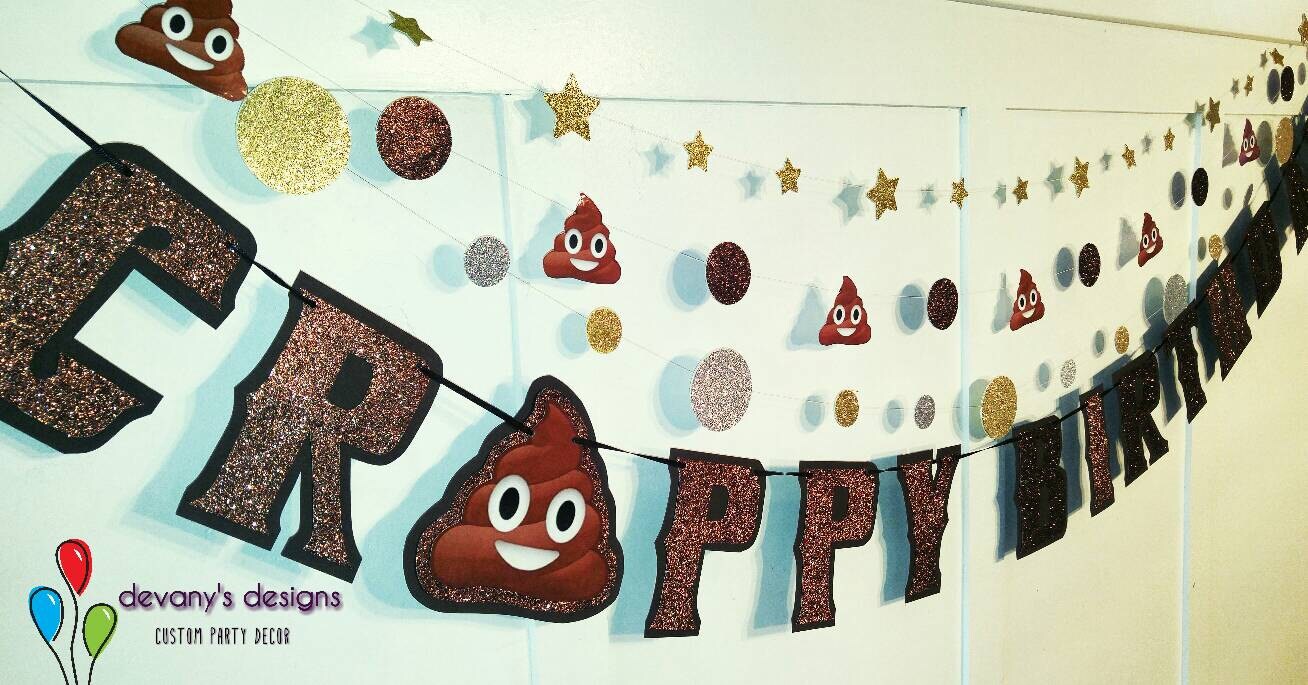 Funny Birthday Funny Birthday Banner Poop Party Party - Etsy