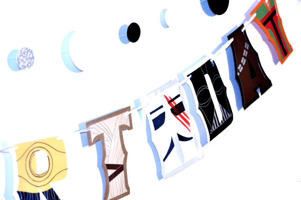 Star Wars Birthday Banner the Force Awakens Birthday Decor - Etsy