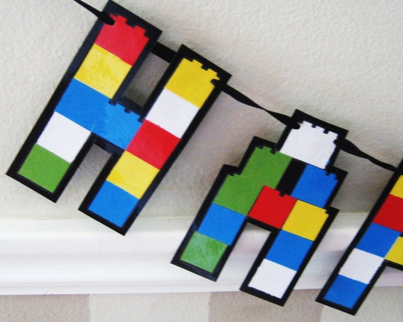 Building Blocks Birthday Banner, Toy Blocks Birthday Party, Building ...