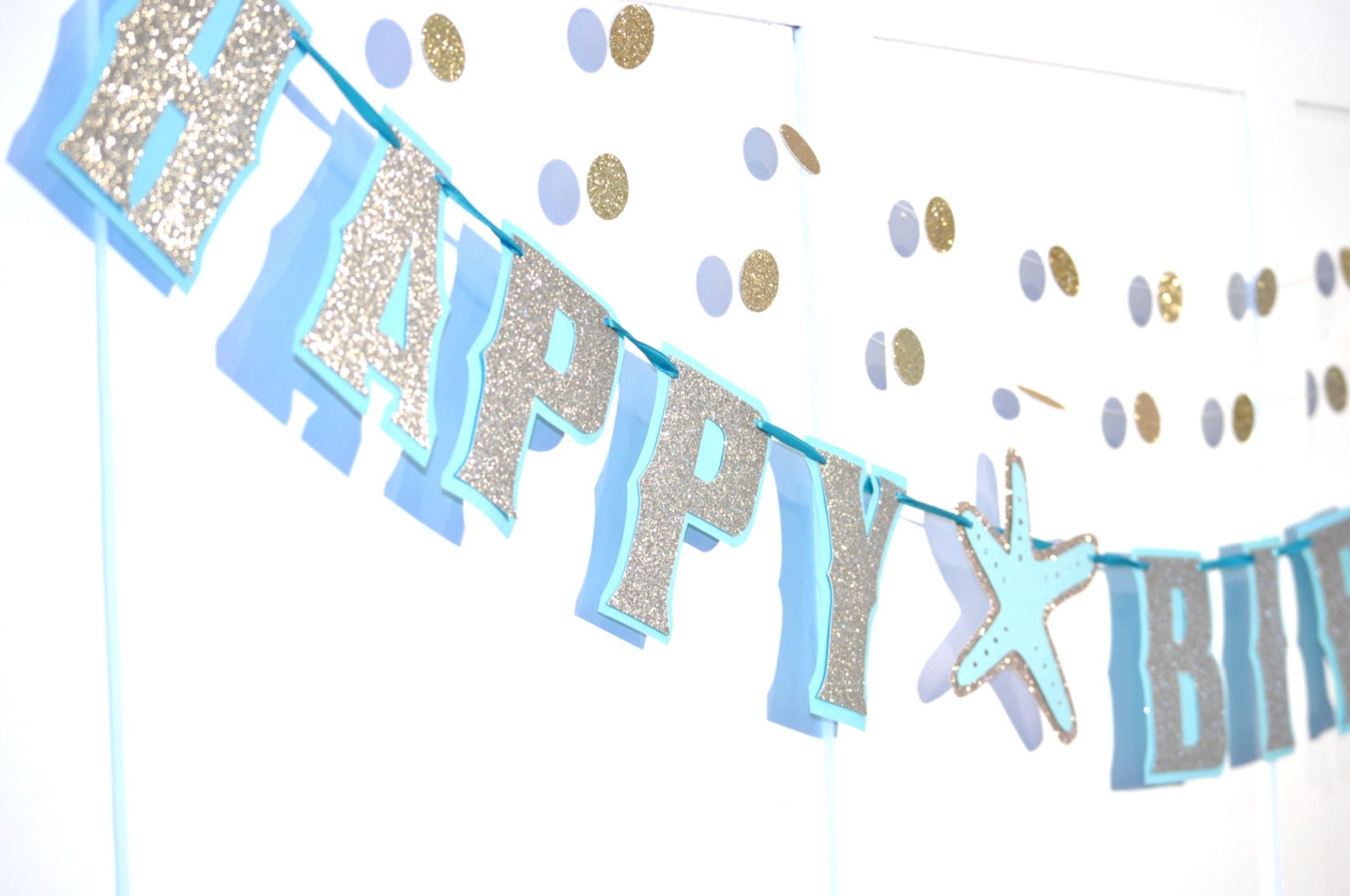 Starfish Birthday Party Banner, Beach Birthday Party Banner, Ocean ...
