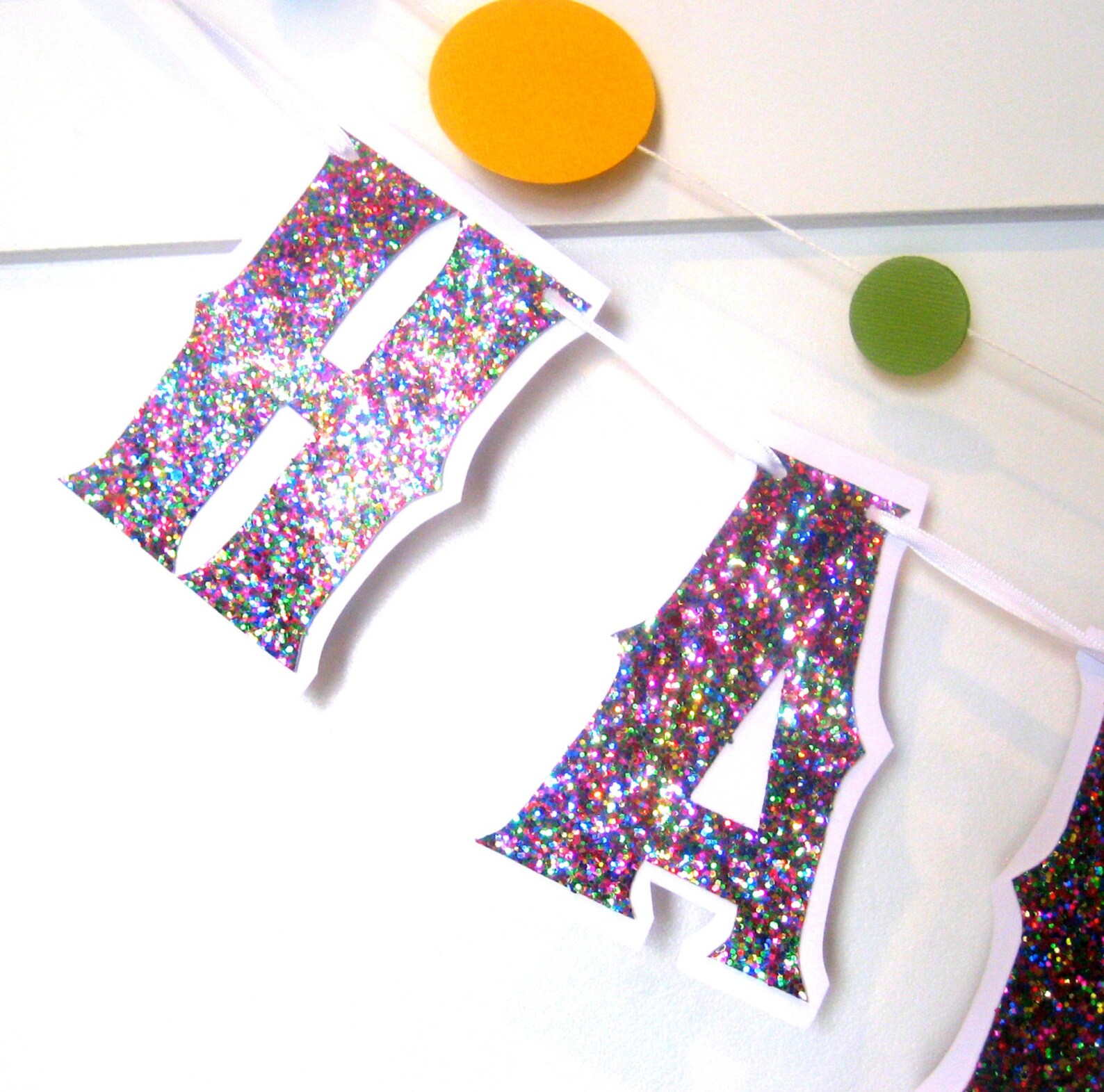 Rainbow Birthday Banner, Rainbow Glitter Birthday Banner, Rainbow HAPPY ...