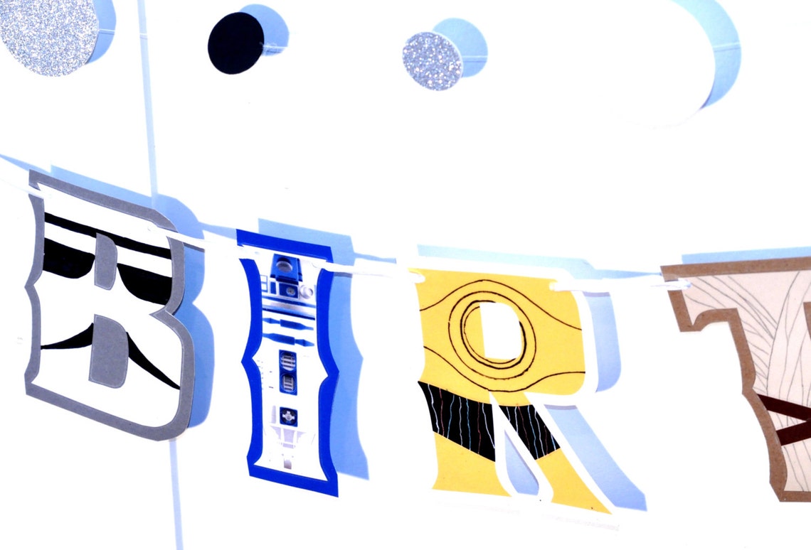 Star Wars Birthday Banner the Force Awakens Birthday Decor - Etsy