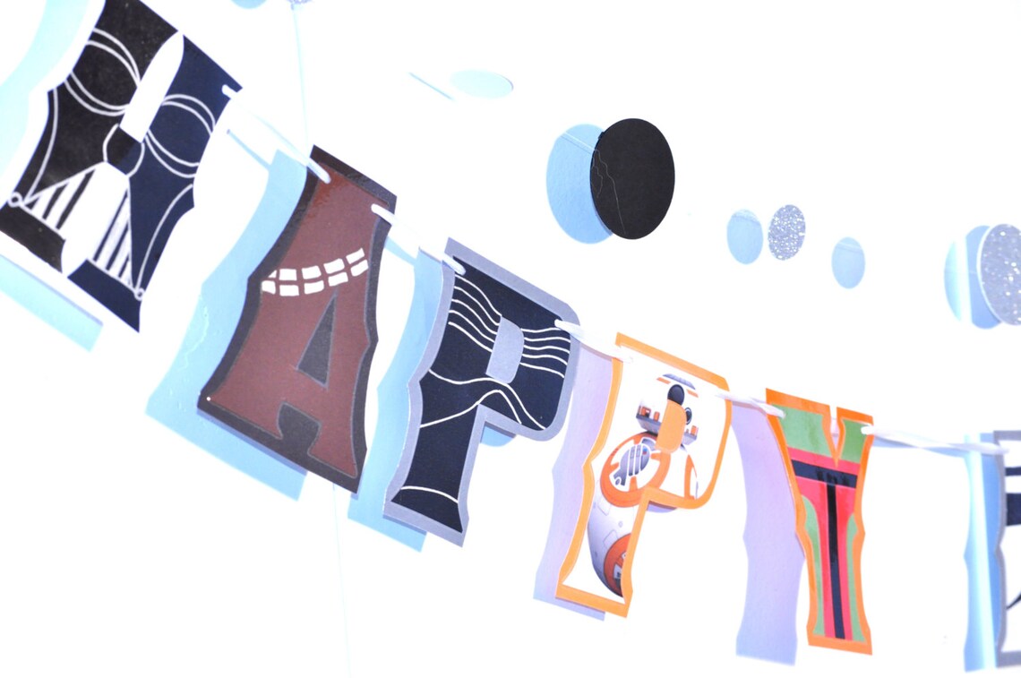 Star Wars Birthday Banner the Force Awakens Birthday Decor - Etsy