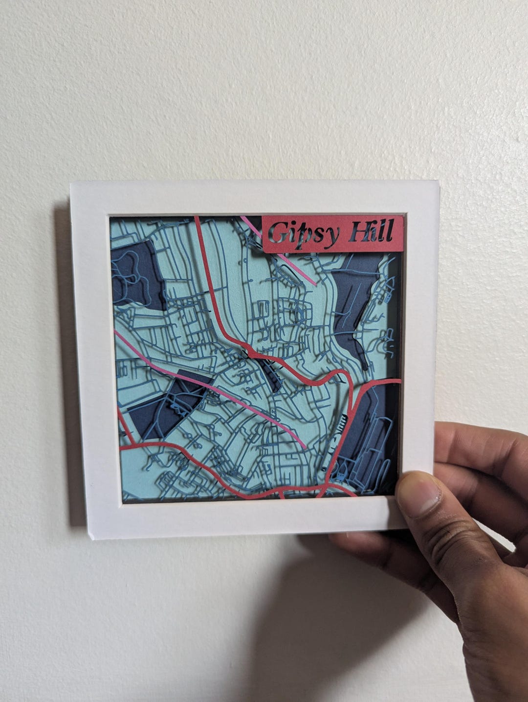Gipsy Hill - Layered Card Map - Etsy