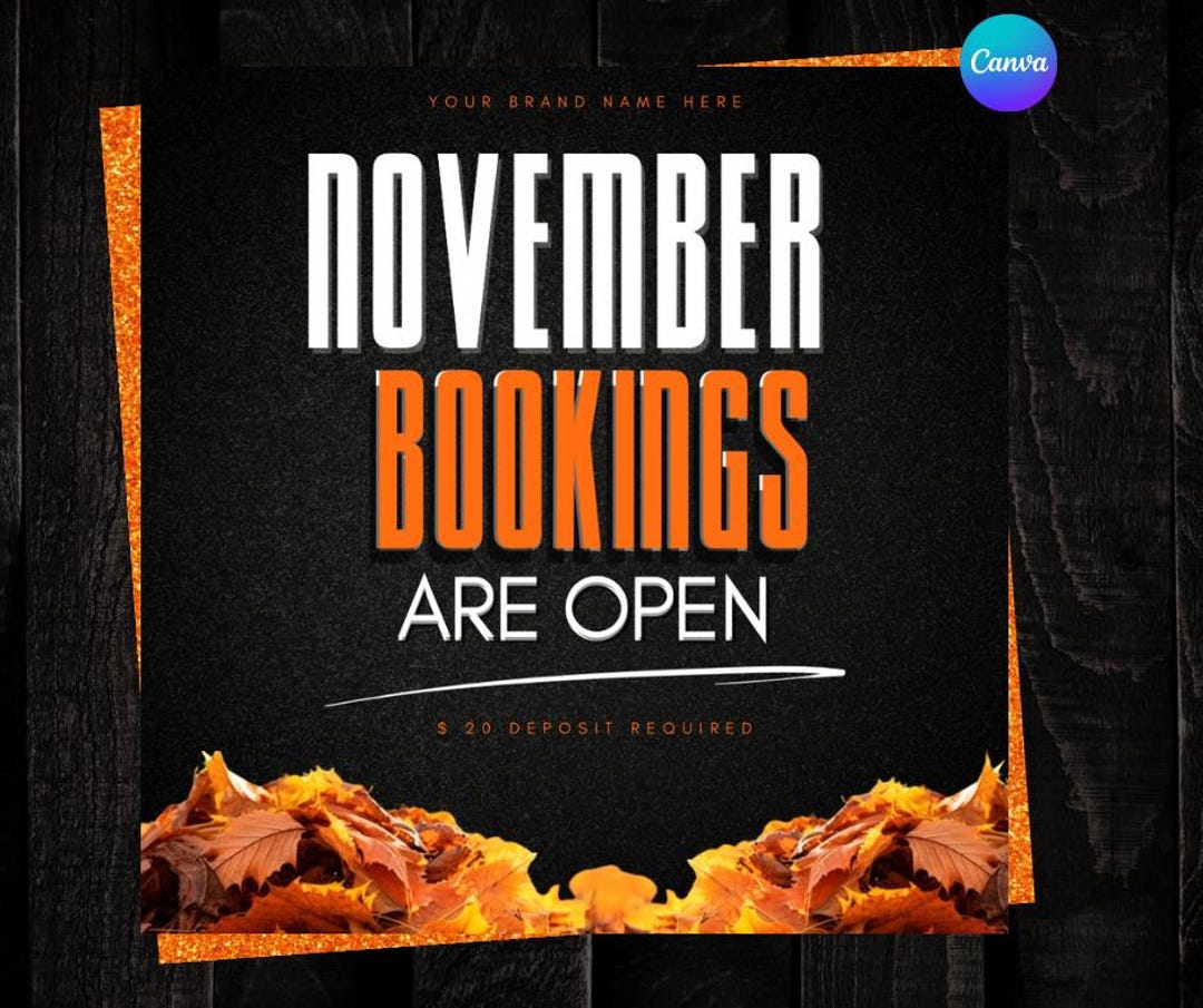November Booking Flyer, Booking Flyers, November Booking Flyer, Nail ...