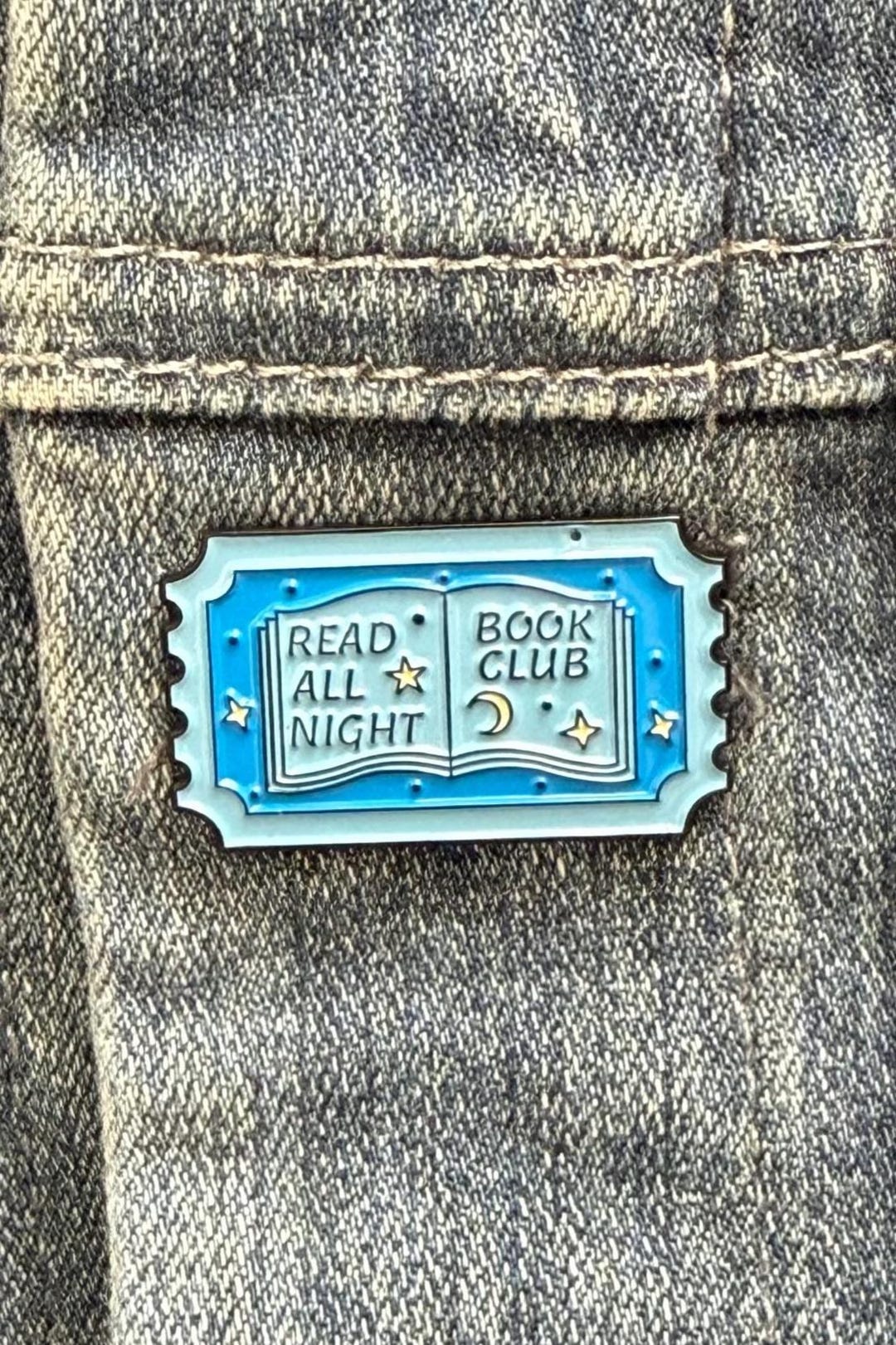Read All Night Book Club Enamel Pin, Night Owl Reader Gift - Etsy