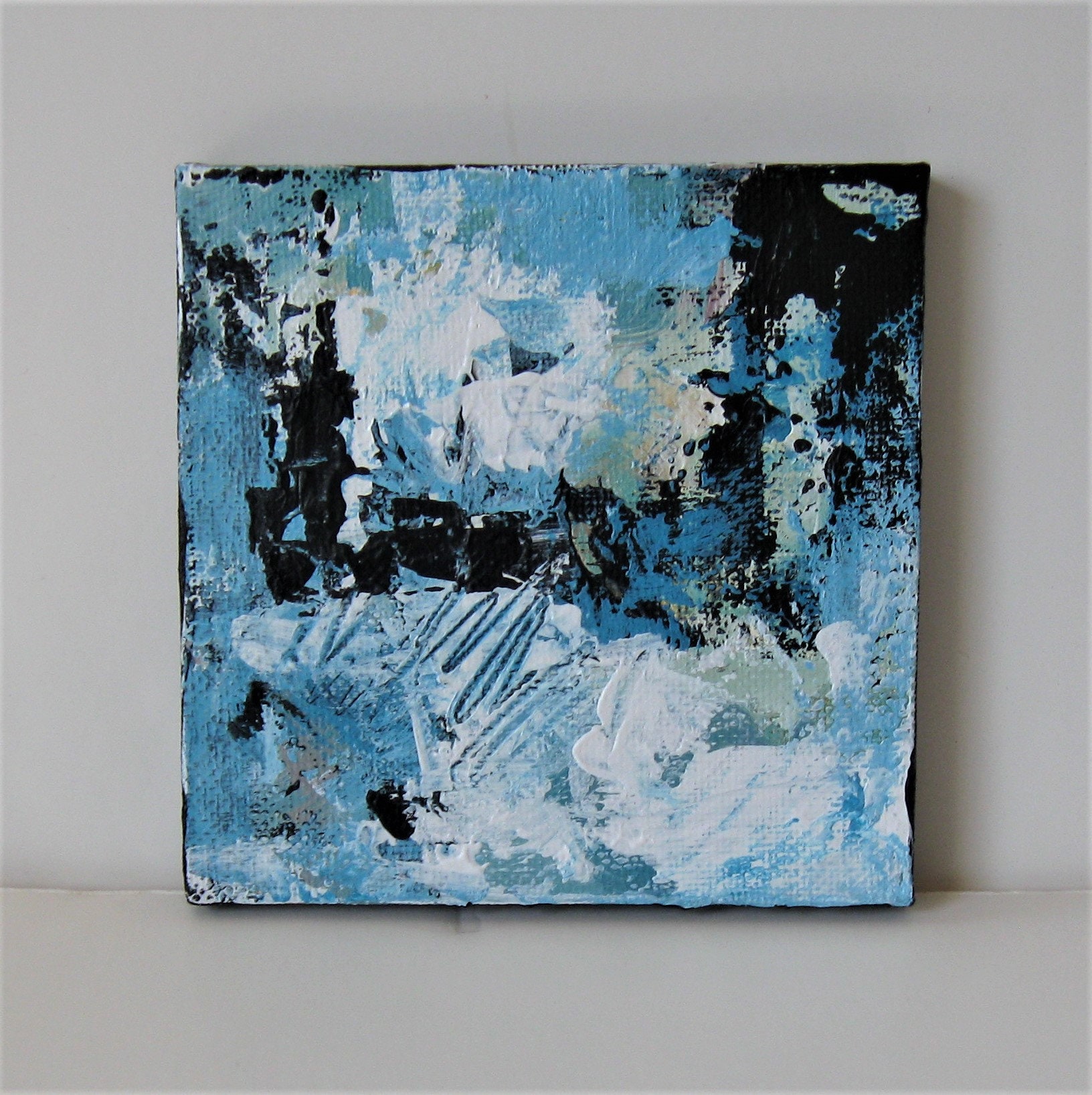 Original Blue Abstract Mini Painting, 4