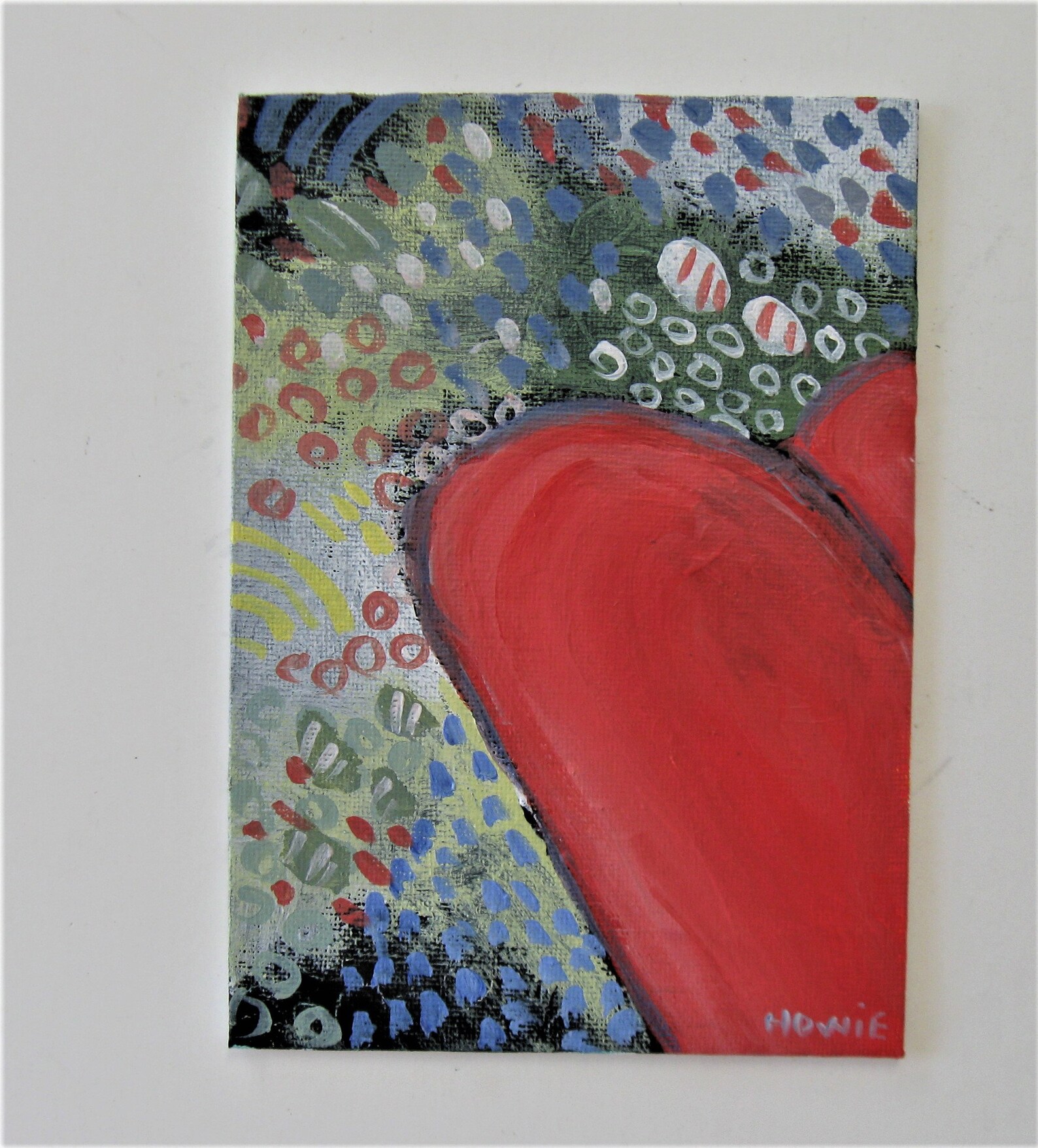 Small Colorful Red Heart Painting Original Acrylic Art | Etsy