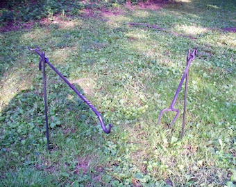 HAND FORGED Campfire Squirrel Cooker Fire Irons - Etsy