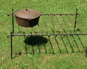 HAND FORGED Hanging GRILL Campfire Cooking Heavy Duty Hanging for ...