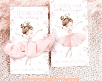 Pink Ballerina Tutu Scrunchie Card Party Favour PRINTABLE Template ...
