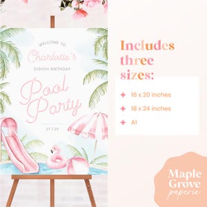 Pool Party Editable Welcome Sign Board Template, Kids Swimming Party ...