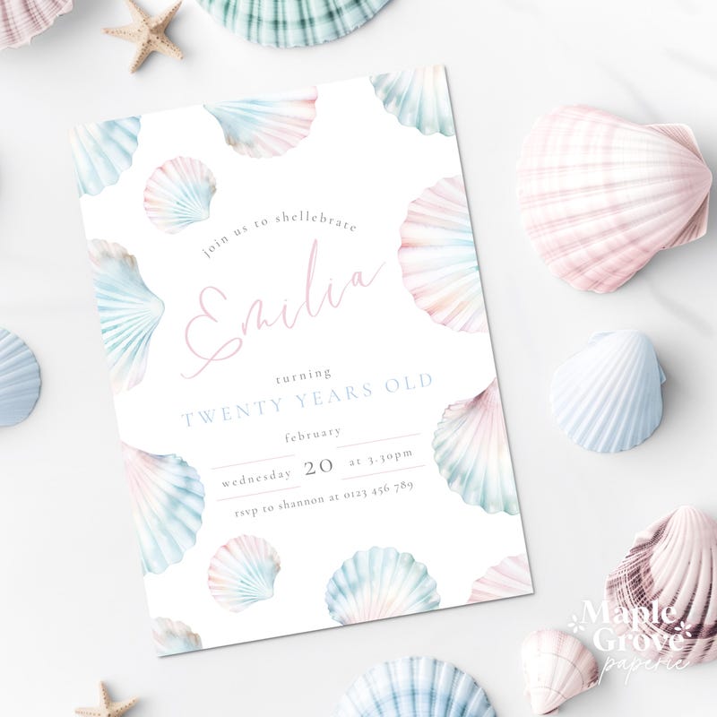 Seashell Invitations - Etsy