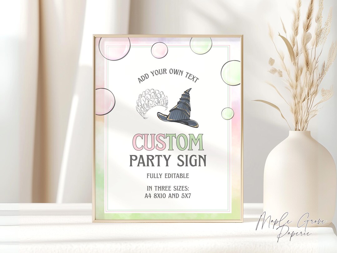 Wicked Custom Sign Editable Birthday Party Sign Template, Wicked Good ...