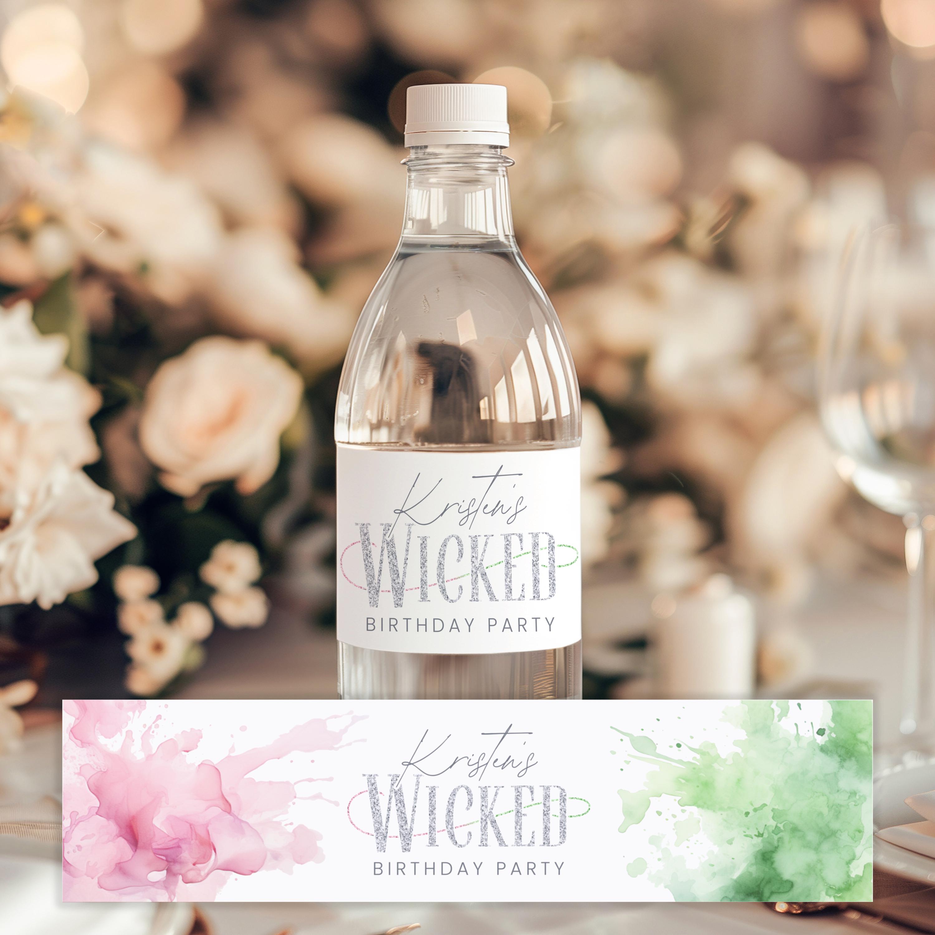 Wicked Editable Custom Water Bottle Label Template, 8x2 Inch, Wicked ...