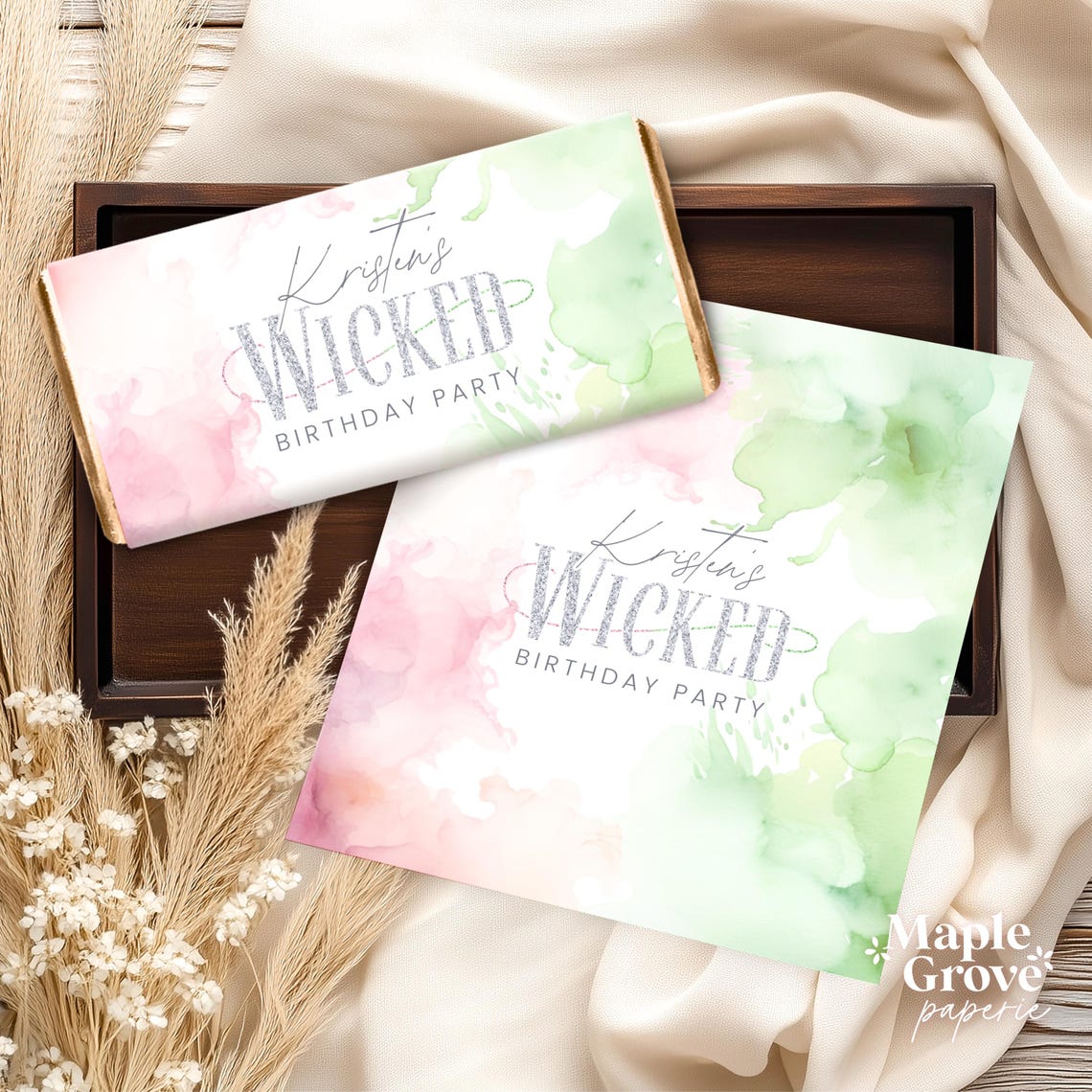 Wicked Birthday EDITABLE Chocolate Bar Wrapper Template, Wicked Good ...