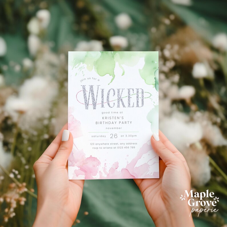 Wicked Birthday Editable Birthday Invitation Template, Wicked Good ...