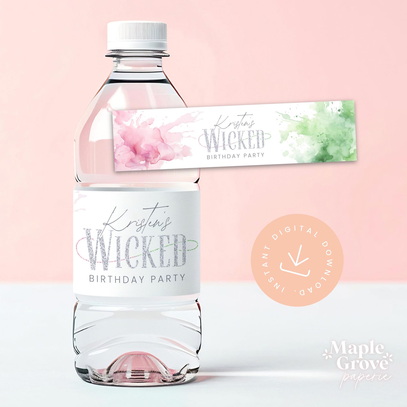 Wicked Editable Custom Water Bottle Label Template, 8x2 Inch, Wicked ...