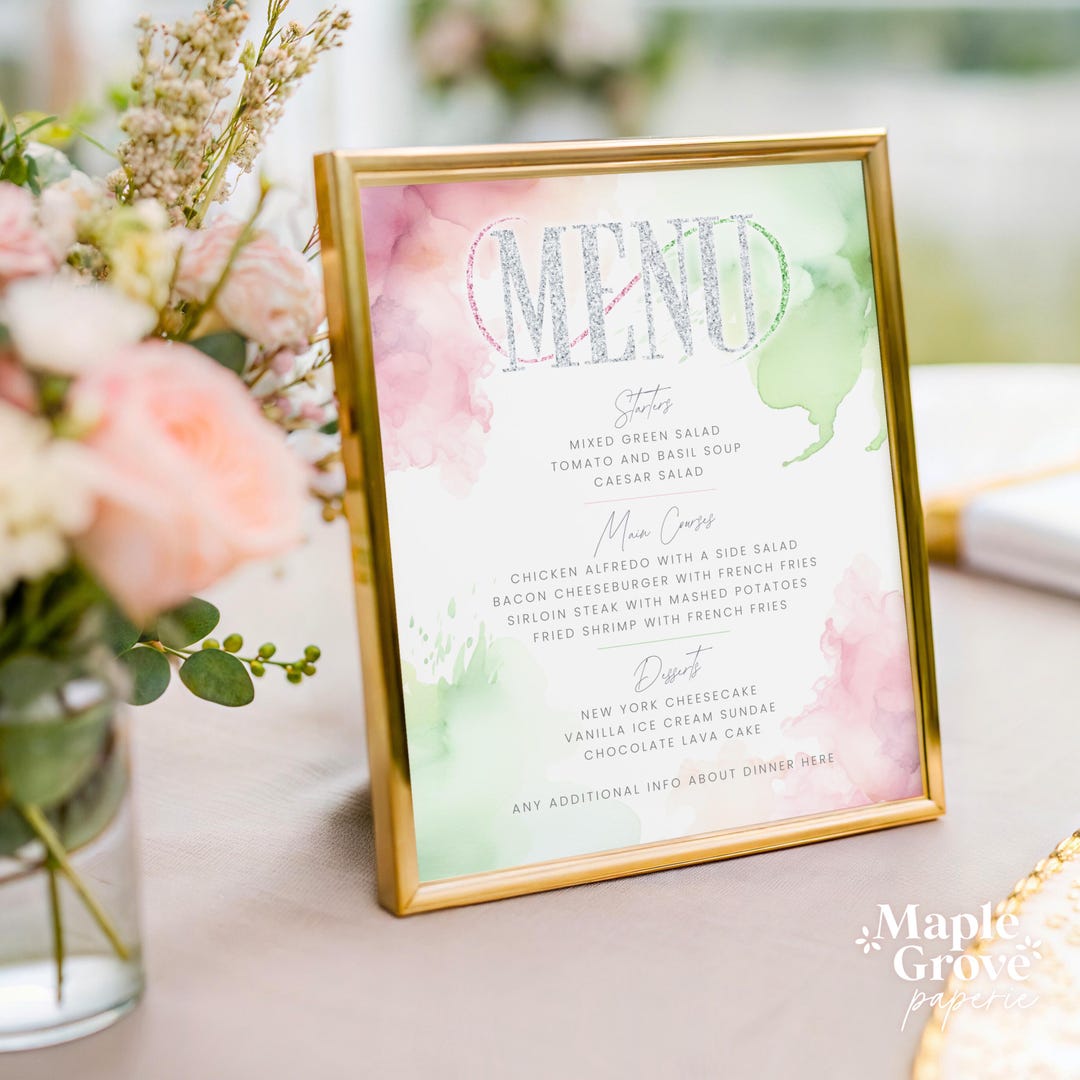 Wicked Prom Editable Dinner Menu Template, Printable Custom Food Menu ...