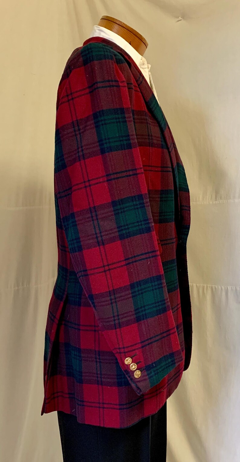 1920s, 42" Chest Red and Black Wool Plaid Jacket - Etsy