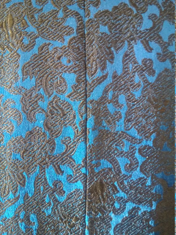 1960's, 34"bust, 2 piece royal blue embossed gown and… - Gem