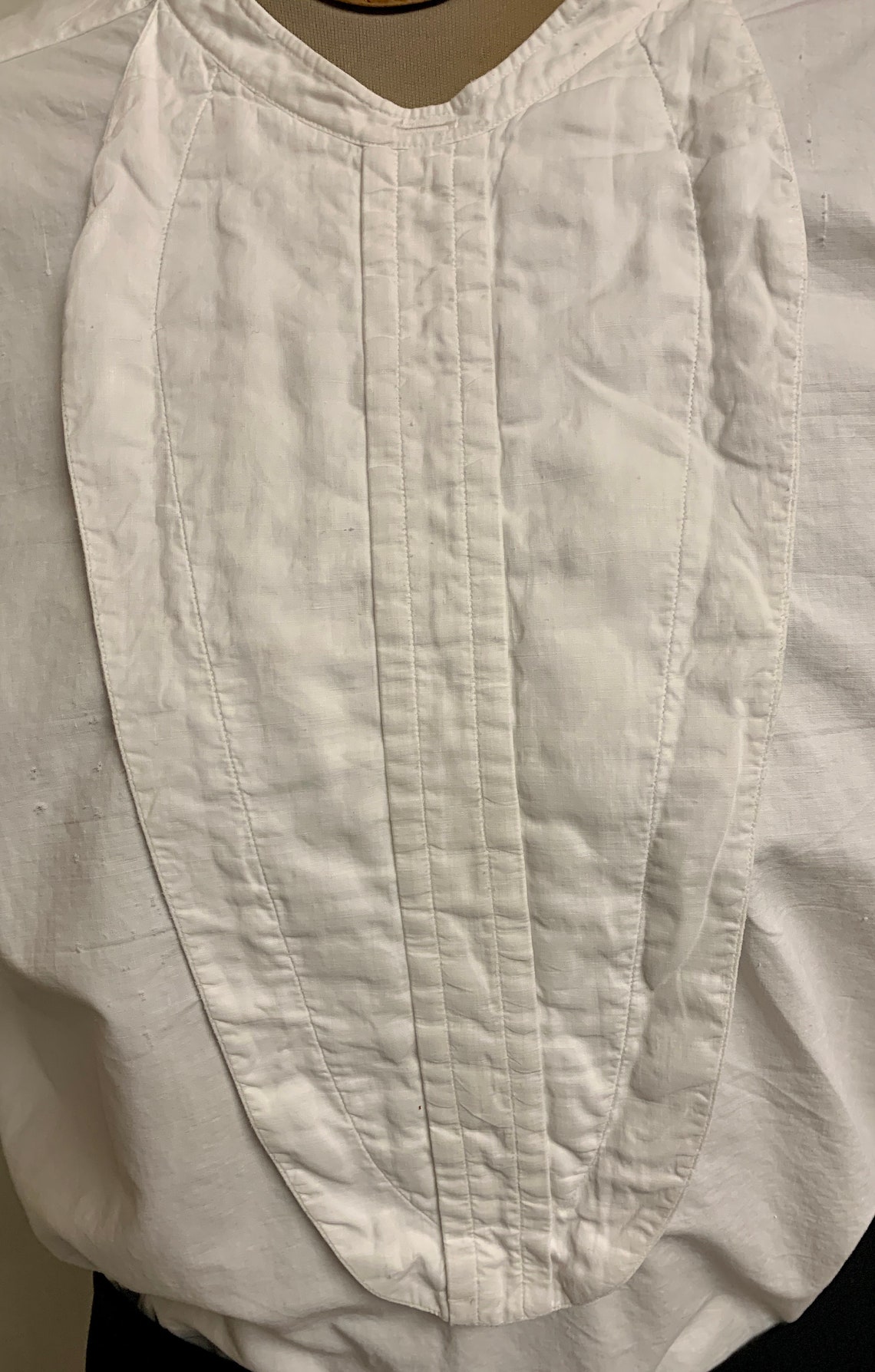 1900, 15" Neck, Plain Cotton Boiled Front Bib Shirt - Etsy