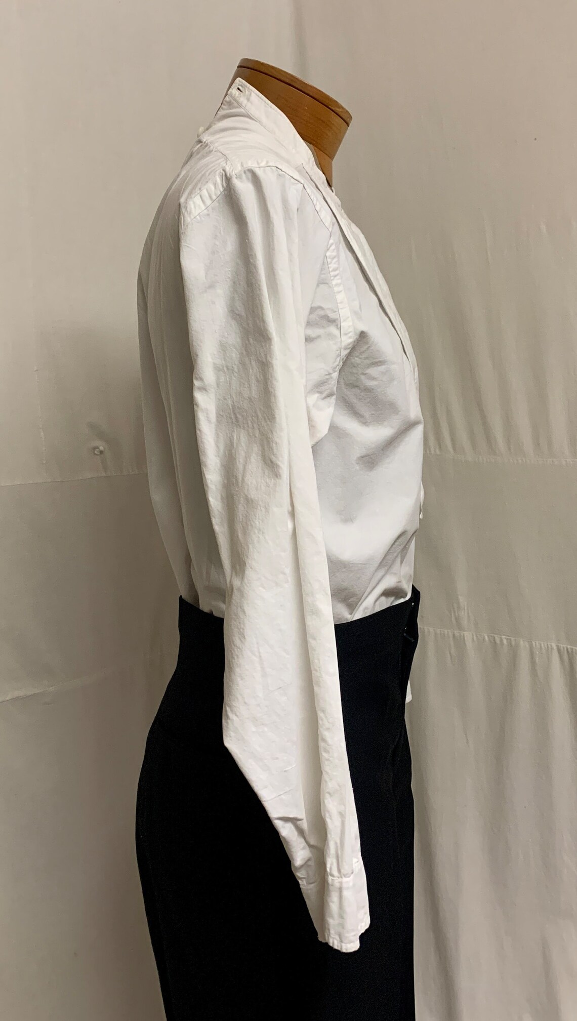 1900, 15" Neck, Plain Cotton Boiled Front Bib Shirt - Etsy