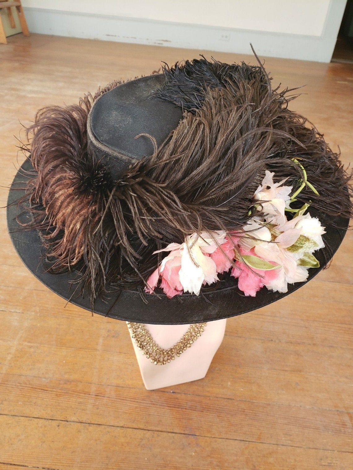 1905 Edwardian, Wide Brimmed Hat - Etsy