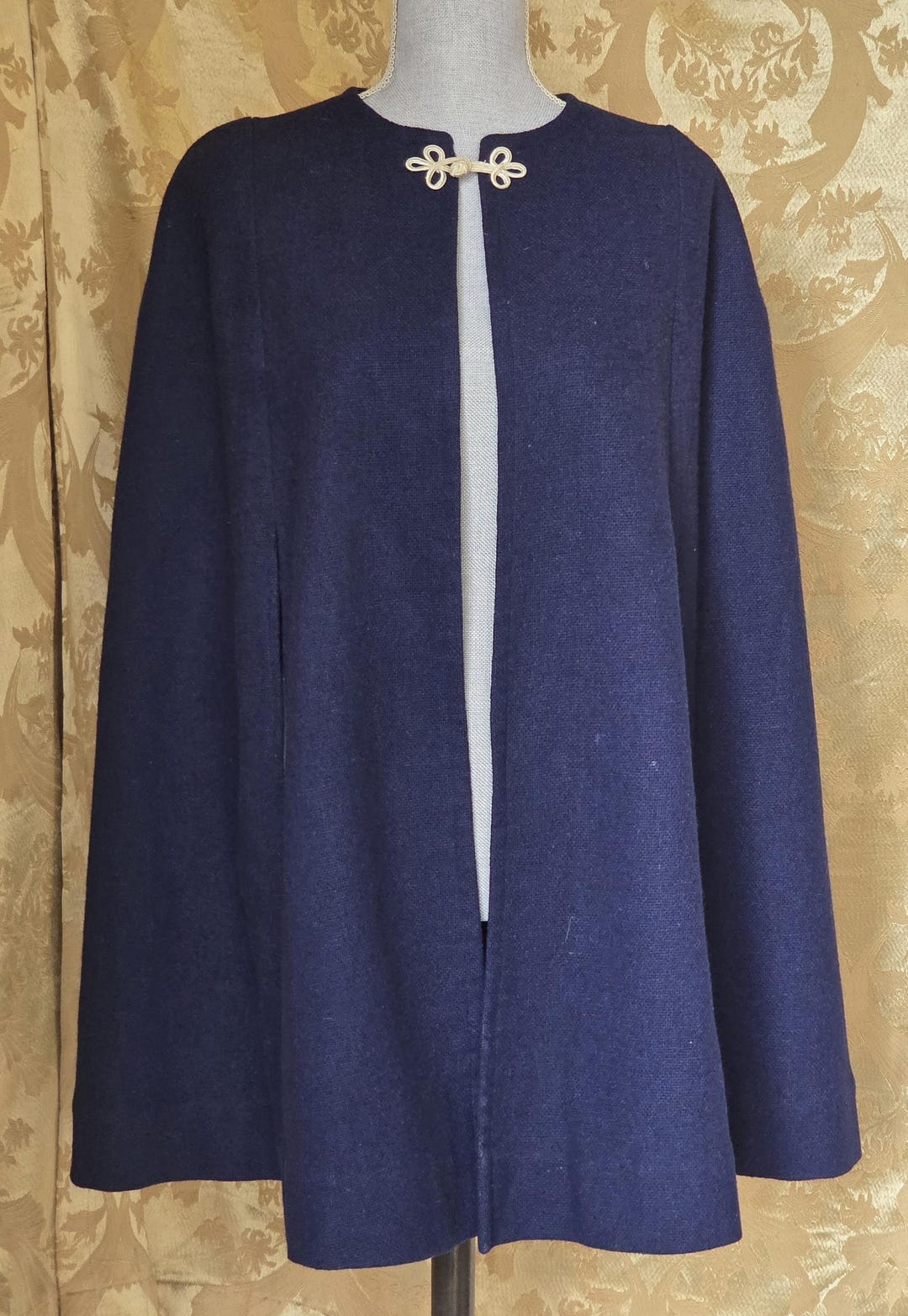 1950s 42" Chest, Navy Blue Wool Cape With Arm Slits at Each Side - Etsy