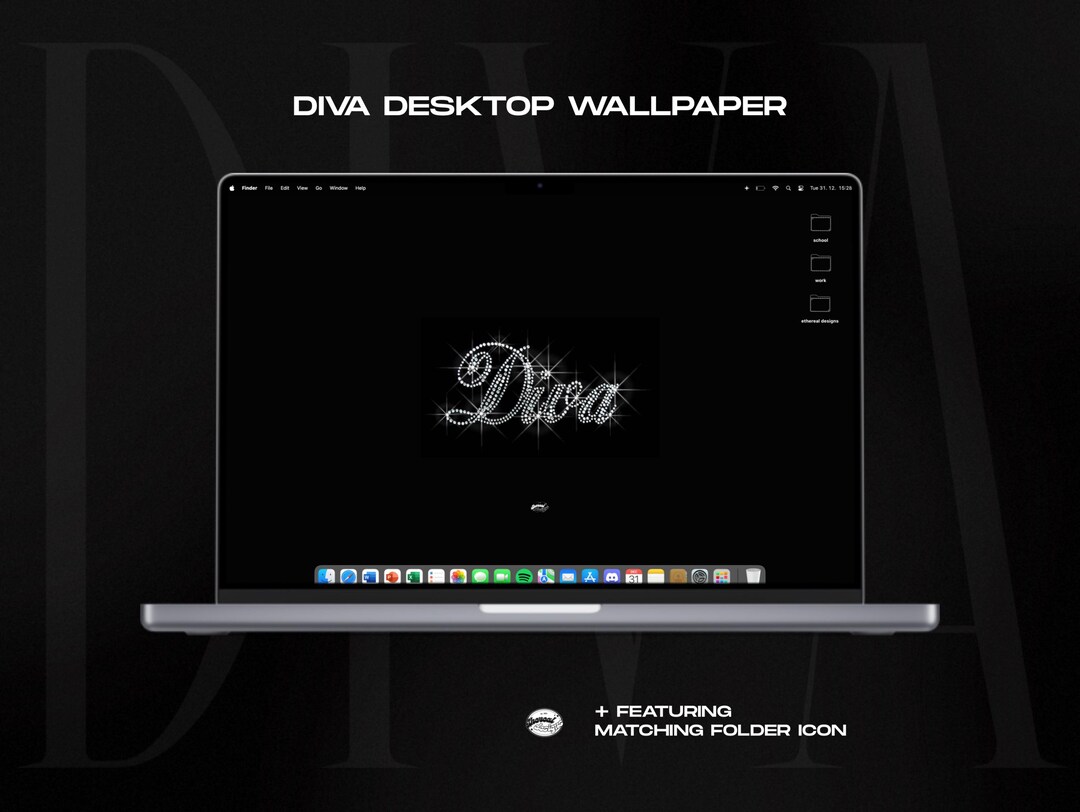 Diva Desktop Wallpaper With Folder Icon, Laptop Wallpaper, MacBook ...