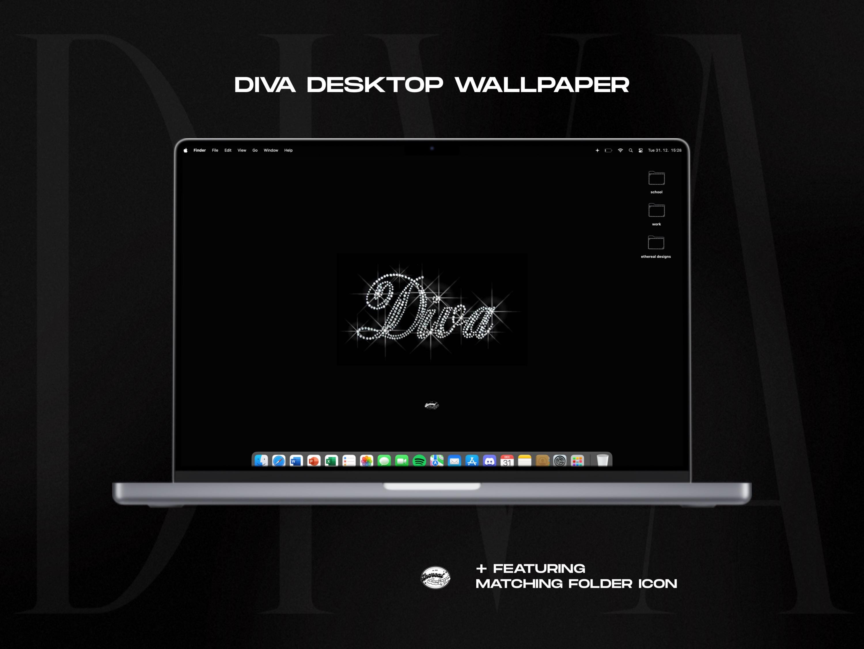 Diva Desktop Wallpaper With Folder Icon, Laptop Wallpaper, MacBook ...