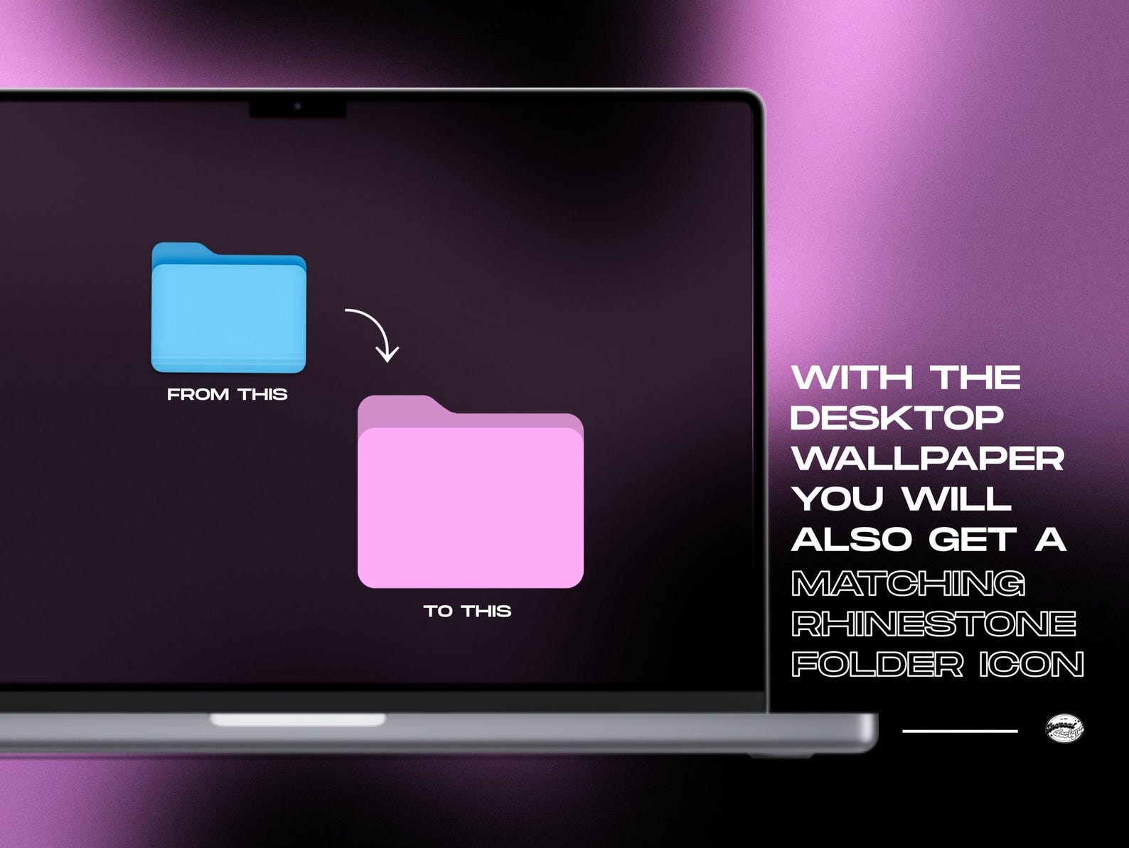 Iconic Desktop Wallpaper With Folder Icon, Laptop Wallpaper, MacBook ...