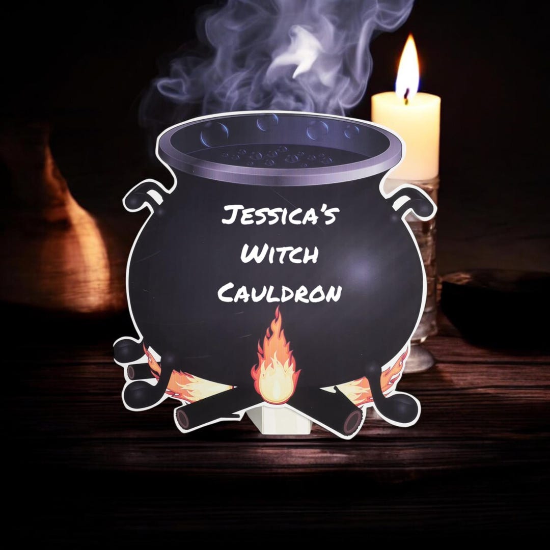 Personalized Witch Cauldron Halloween Decor: Handmade Foam Board Cutout ...