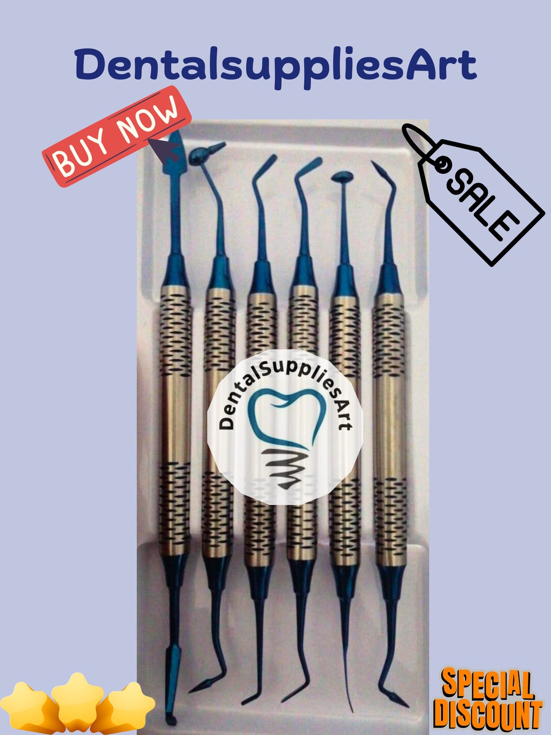 Dental Composite Restorative Kit German Titanium Coated Instruments Set ...
