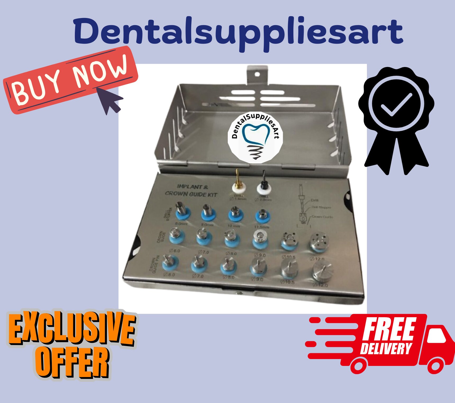 Dental Implant and Crown Guide Kit Precision Positioning Surgical Set ...