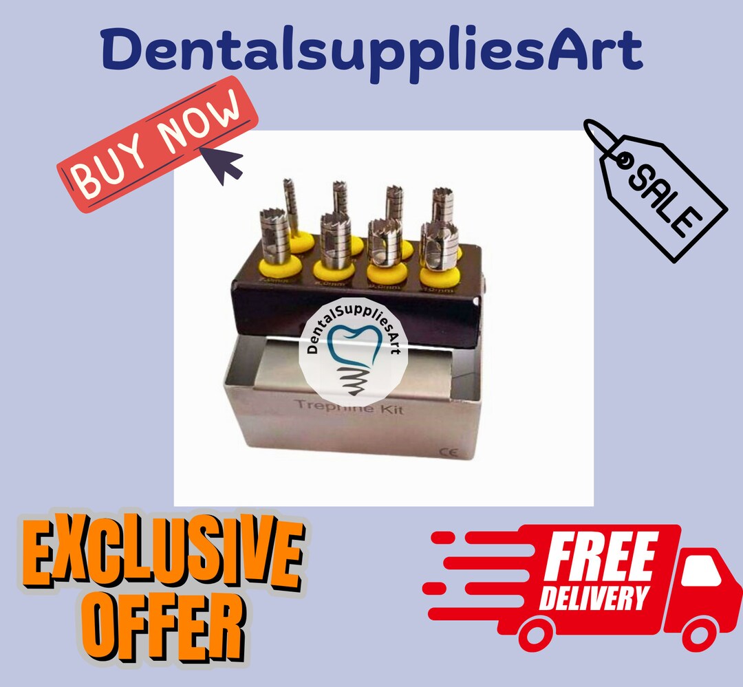 Dental Implant Trephine Drills Kit With Surgical Drill Holder Surgery ...
