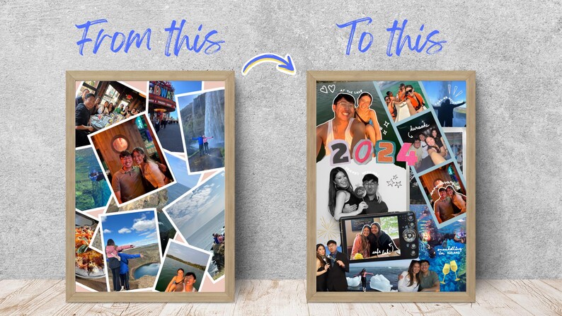 Custom Year in Review Photo Collage, Unique Gift for Couples, Gift for ...