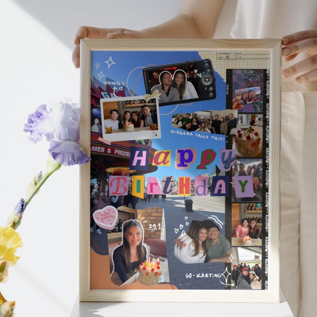 Personalized Photo Collage, Unique Anniversary Birthday Present for Her ...