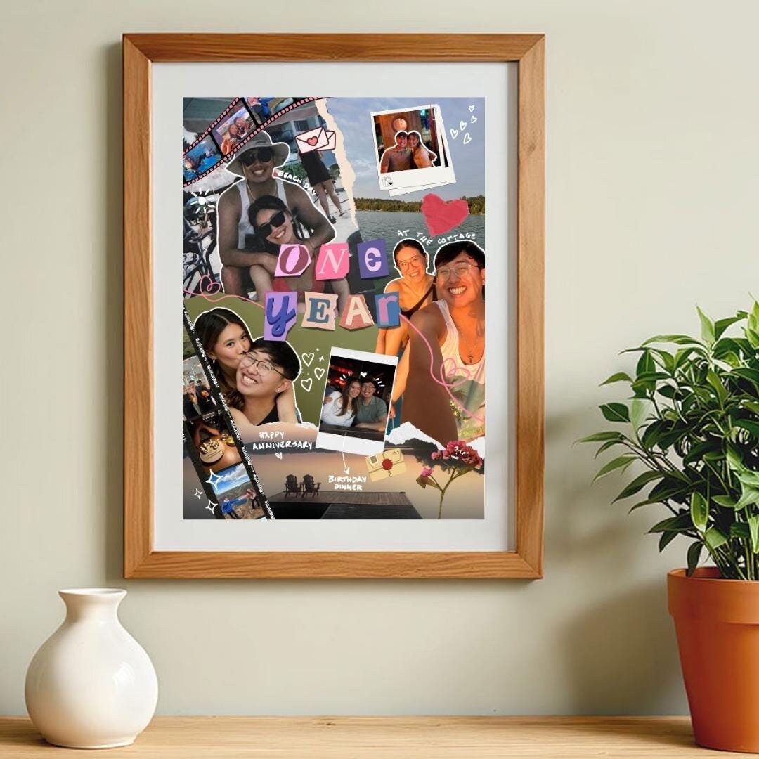 Personalized Photo Collage, Unique Anniversary Birthday Present for Her ...