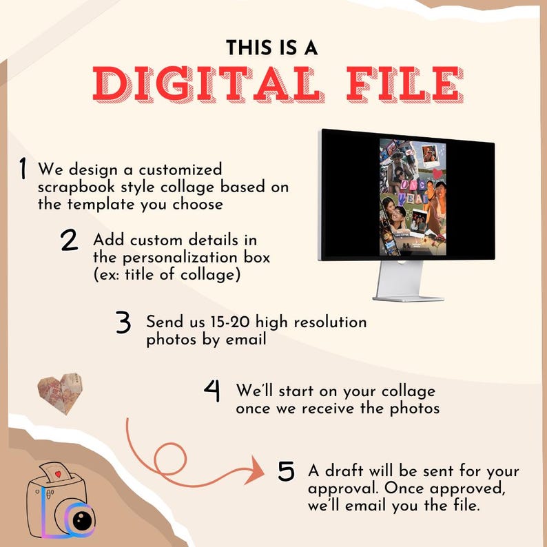 Personalized Photo Collage, Unique Anniversary Birthday Present for Her ...