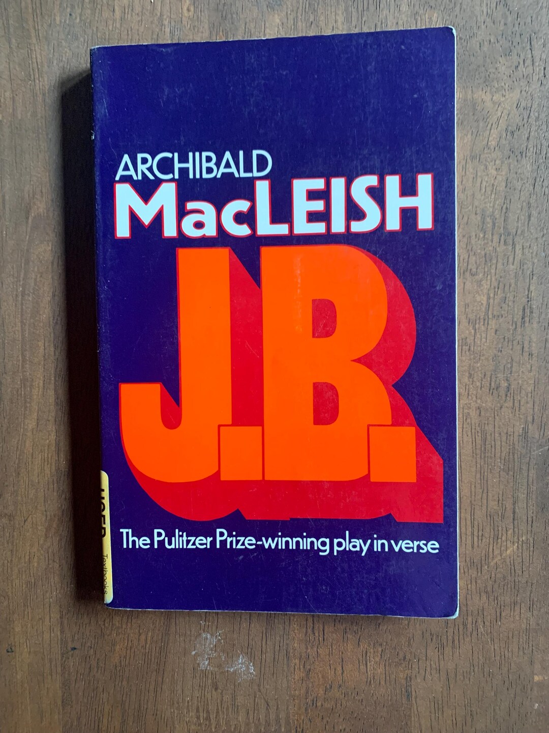 Vintage J.B. by Archibald Macleish (houghton Mifflin, 1986) - Etsy