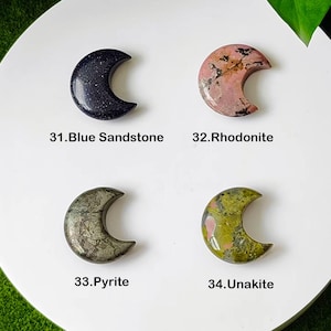 1.2 " Crystal Carved Moon, Gemstone Moon, Natural Crystal Moon, Moon ...